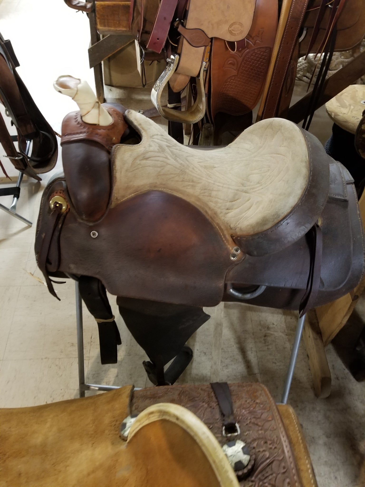 Used Jim Shoulders Bronco Saddle/BB326913BM/15" – Mock Brothers Saddlery